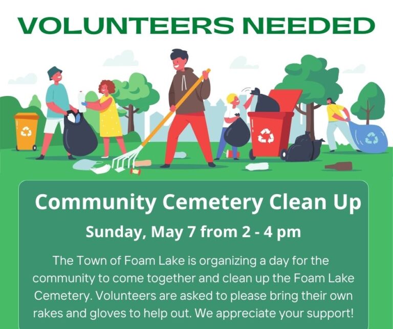 Foam Lake Cemetery Spring Clean Up - Town of Foam Lake